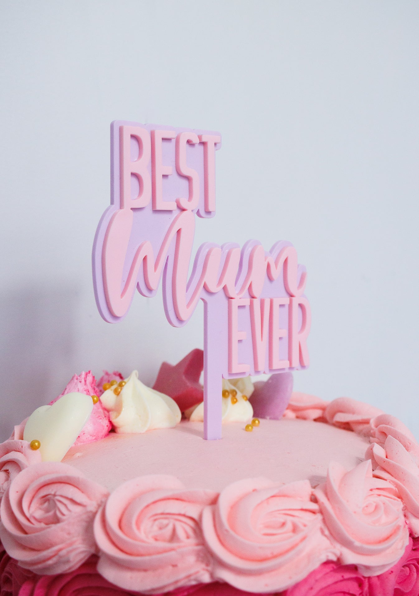 Best Mum Ever Cake Topper – Maxim Displays Range T/A Cambrian Plastics Ltd
